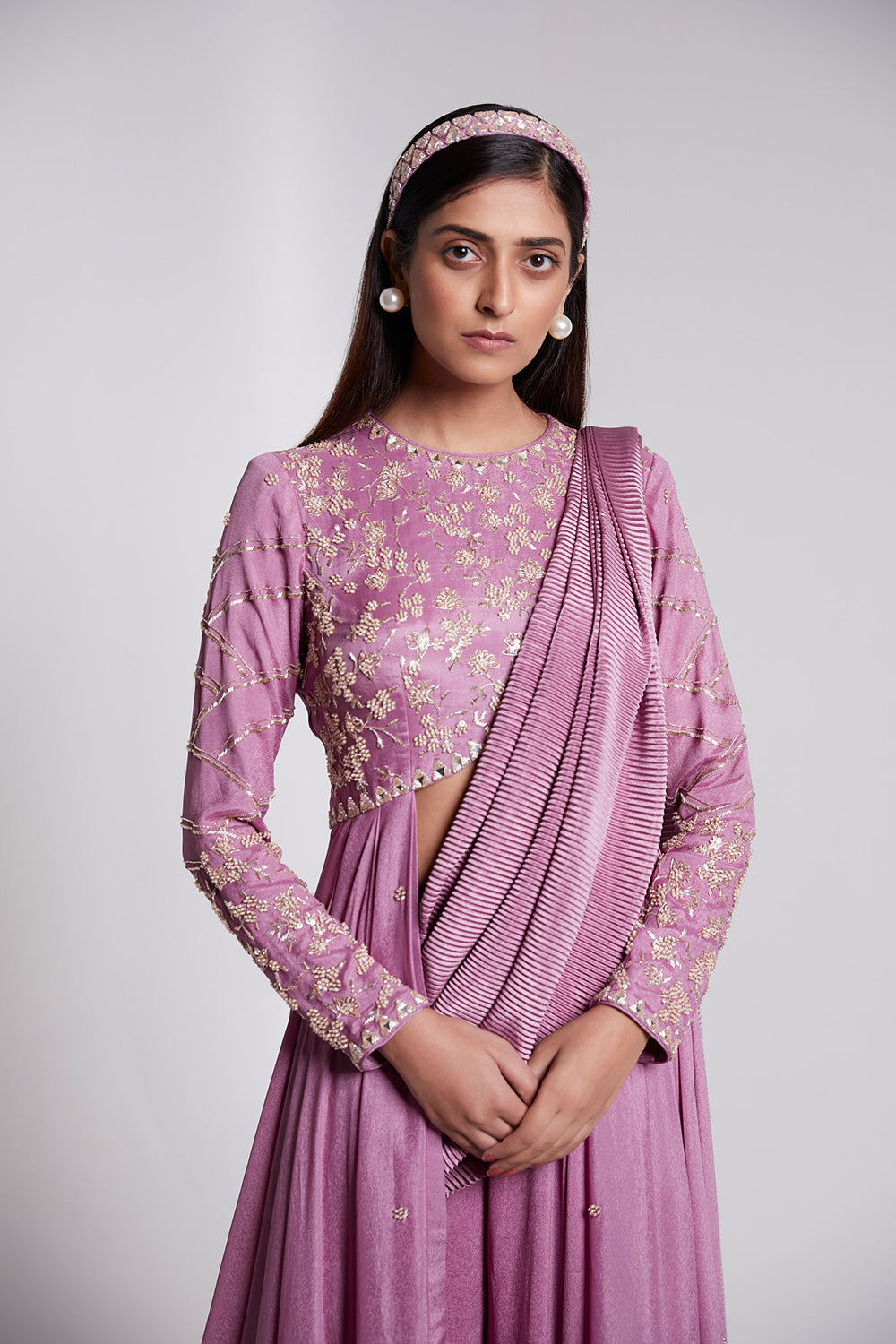 Beautifully Hand Crafted Pant Saree Set
