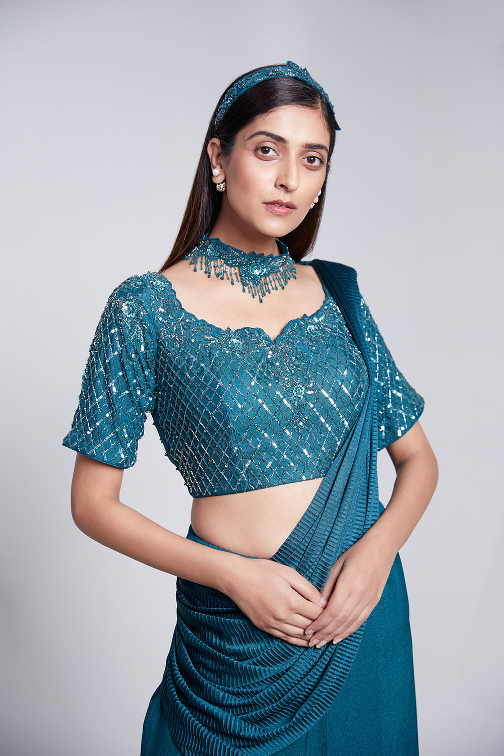 Pre Drape Saree
