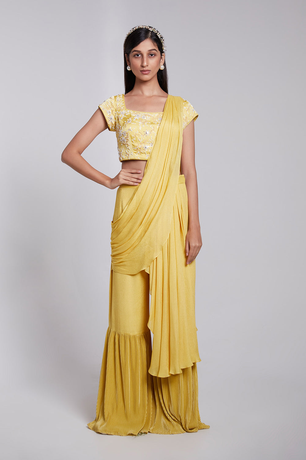 Pre Drape Saree