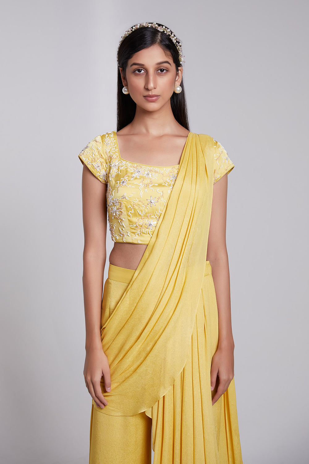 Pre Drape Saree
